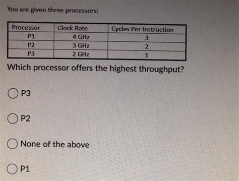 solved you are given three processors processor p1 clock
