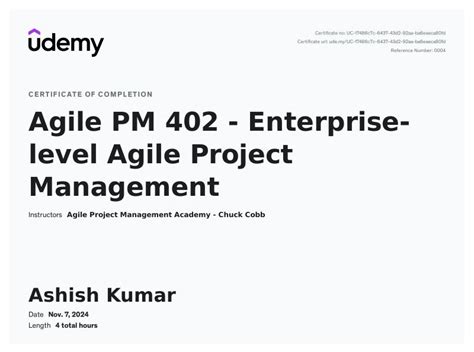Ashish Kumar On Linkedin Went Through This Concise Udemy Business Course On Agile Pm 402