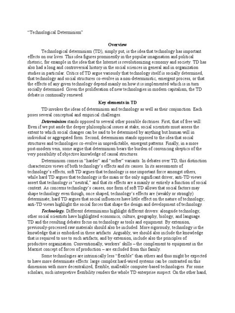 Revisingtechnological Determinism 1 Pdf Determinism Science
