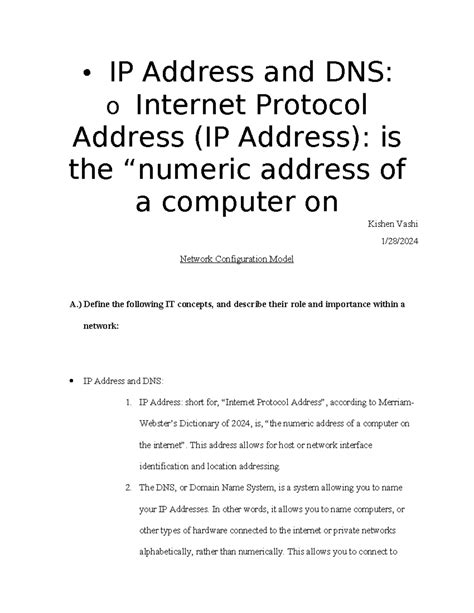 3 2 Network Config Model • Ip Address And Dns O Internet Protocol