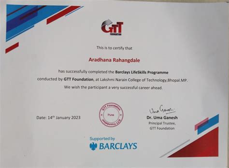 aradhana rahangdale on linkedin i have done gtt barclays life skills