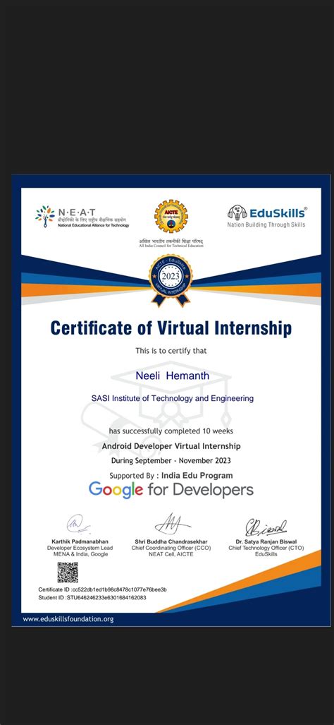 Hemanth Neeli On Linkedin Aicteeduskillsinternship Aicte Eduskillsfoundation