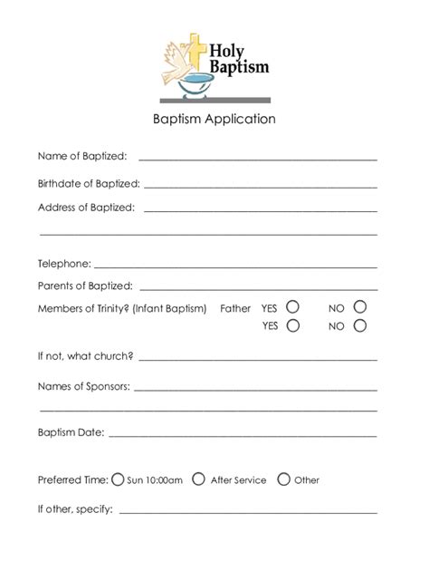 Fillable Online Baptismal Application Queens Chapel United Methodist
