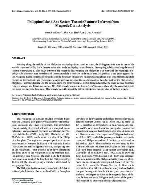 Pdf Philippine Island Arc System Tectonic Features Inferred From