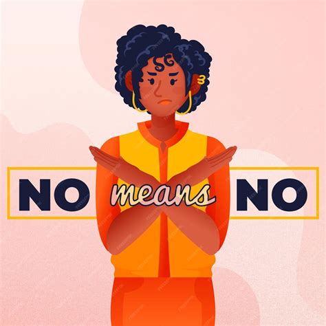 Free Vector No Means No Illustration
