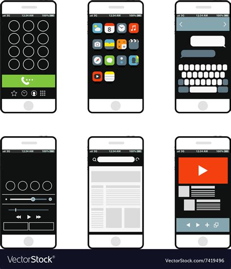 Modern Smartphone Interface Elements Royalty Free Vector