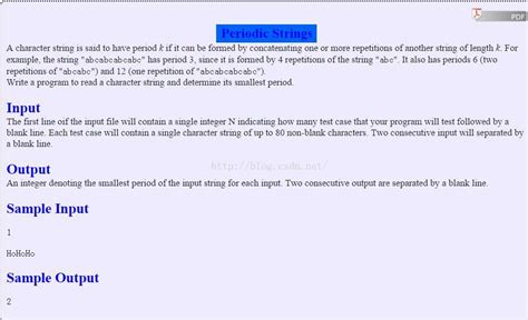 算法竞赛入门经典第二版 刘汝佳 第三章 数组与字符串 周期串周期串 刘汝佳 Csdn博客