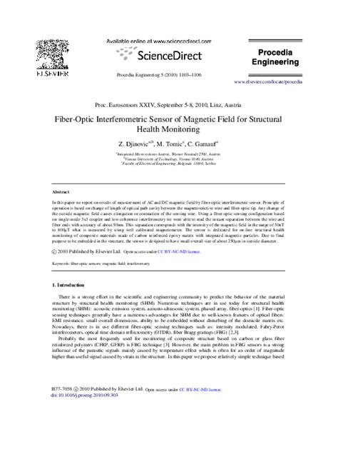 Pdf Fiber Optic Interferometric Sensor Of Magnetic Field For Structural Health Monitoring