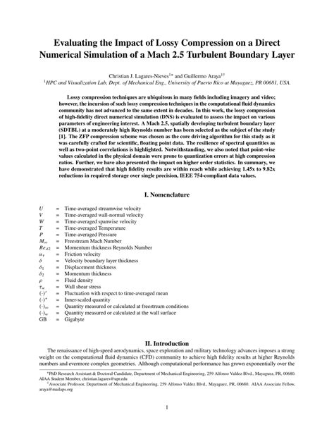 Pdf Evaluating The Impact Of Lossy Compression On A Direct Numerical