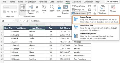 how to freeze top row and first column in excel