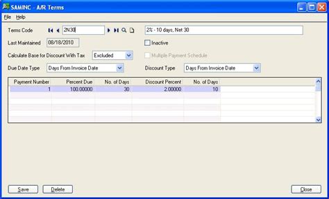 Terms Code Feature In Account Receivable In Sage 300 Erp Sage 300 Erp Tips Tricks And