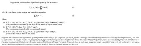 Solved Suppose The Runtime Of An Algorithm Is Given By The