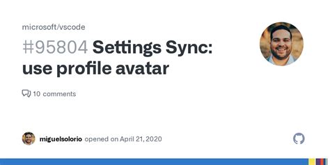 Settings Sync Use Profile Avatar Issue Microsoft Vscode GitHub