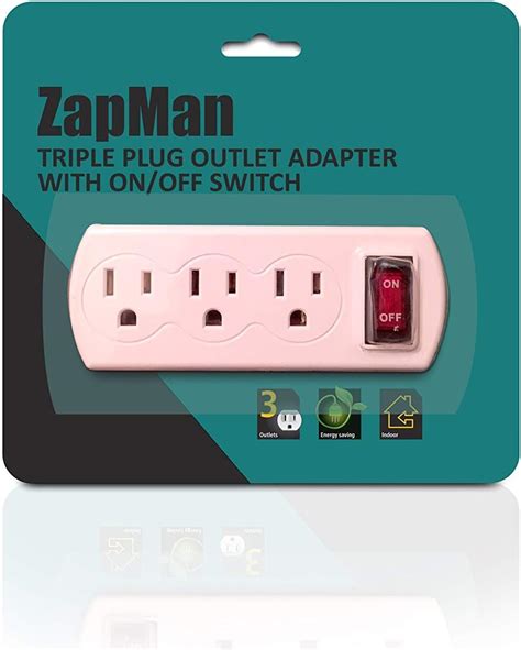 Triple Plug Outlet Adapter With On Off Switch Amazon Com