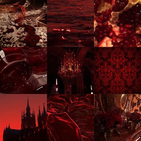 Red And Black Color Collage Red Royalcore Mood Board Red Dark Red