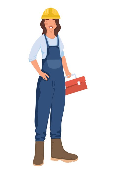 Female Builder Constructor 10852287 Vector Art At Vecteezy