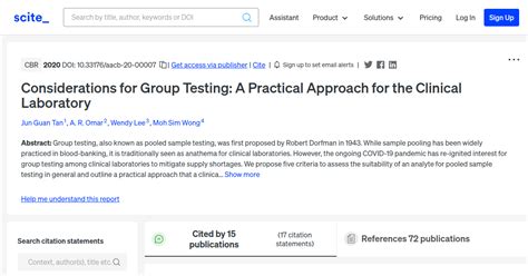 Considerations For Group Testing A Practical Approach For The Clinical Laboratory