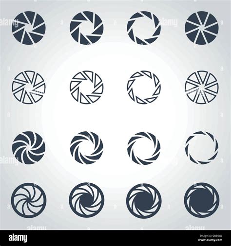 Vector Black Camera Shutter Icon Set Stock Vector Image And Art Alamy