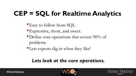 scalable realtime analytics with declarative sql like complex event p…