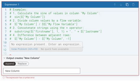 Bug Expression Node Shows Syntax Error By Default Implemented Fixes