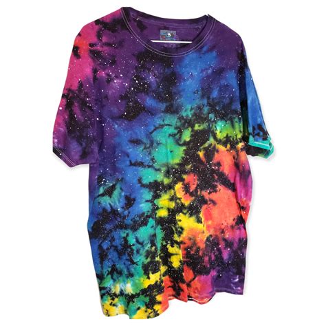 Deep Space Rainbow Galaxy Tie Dye T Shirt Manic Brush Customs