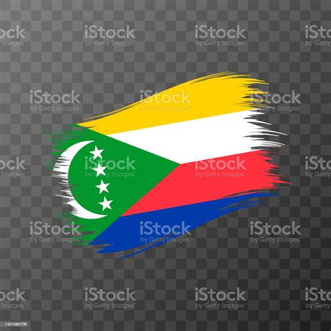 코모로 국기입니다 그런지 브러시 스트로크 투명 한 배경에 벡터 그림입니다 0명에 대한 스톡 벡터 아트 및 기타 이미지 0명 개념 거친 Istock