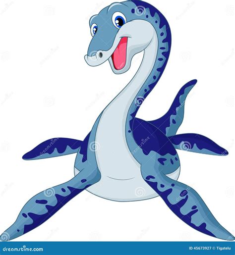 Cute Plesiosaurus Cartoon Stock Vector Illustration Of Isolated 45673927