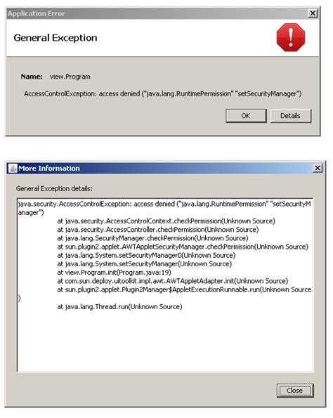 Disable Java Applet Protection Stack Overflow