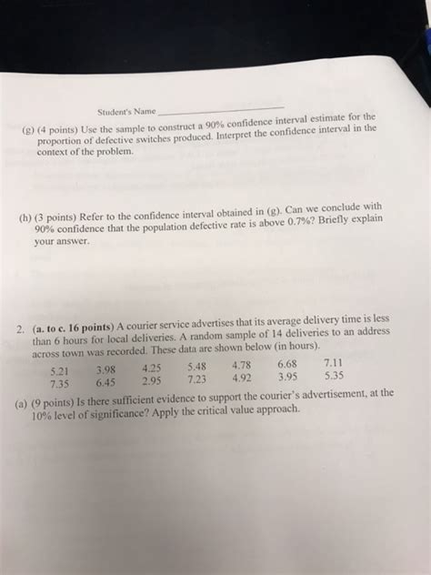 Solved Use The Sample To Construct A 90 Confidence Inter