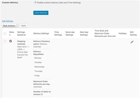 custom delivery settings with woocommerce usps shipping method tyche