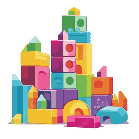 Cartoon Building Blocks 21 390 Building Block Cartoon Royalty Free