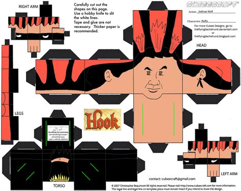 Rufio From Hook Paper Toy Free Printable Papercraft Templates