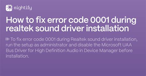 how to fix error code 0001 during realtek sound driver installation🙈