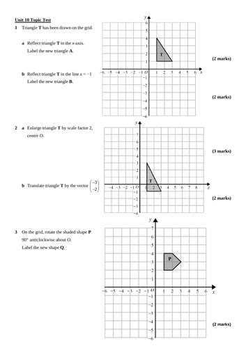 Edexcel Gcse Foundation Unit 10 Transformations Teaching Resources