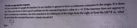 Solved Protide Ppropriate Responte Continuous Extension To The