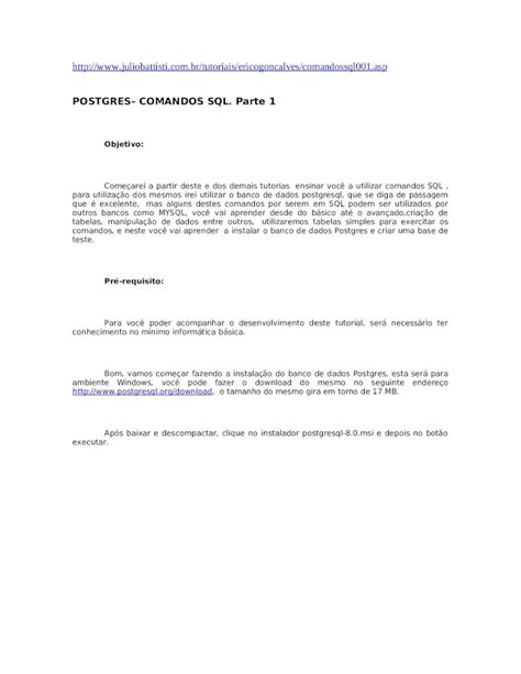 doc tutorial postgresql windows comandos dokumen tips