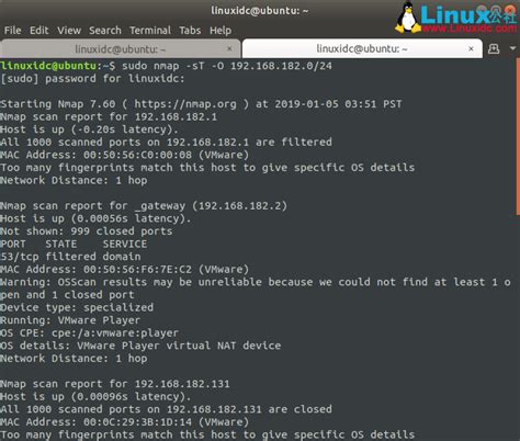 ip扫描命令 linux 如何使用linux扫描网络上的ip地址 csdn博客