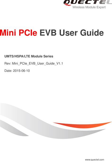 Quectel Mini PCIe EVB User Guide V1.1