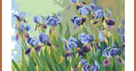 Iris Counted Cross Stitch Patterns And Charts