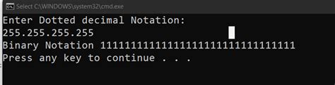 Write A Program To Convert Dotted Decimal Notation To Binary Notation