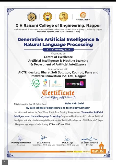 Neha Dalal On Linkedin Ai Nlp Seminar Ghrcnagpur