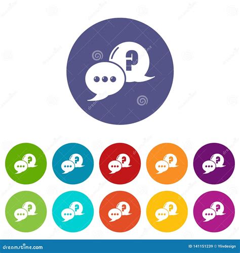 Dialog Icons Set Vector Color Stock Vector Illustration Of Message Forum
