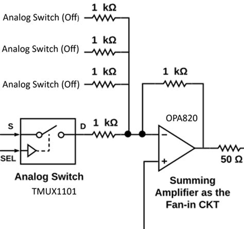 Tmux1101 Tmux1101 With Inverting Summing Amplifier Showing High Pass Filtering Switches