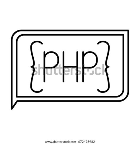 monochrome silhouette rectangle text php vector stock vector royalty