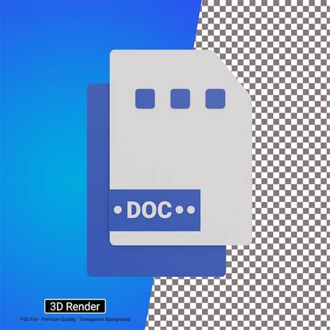 Premium Psd 3d Illustration Doc Format File Icon