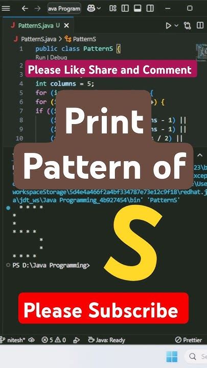 How To Print Character S In Java Shorts Java Coding