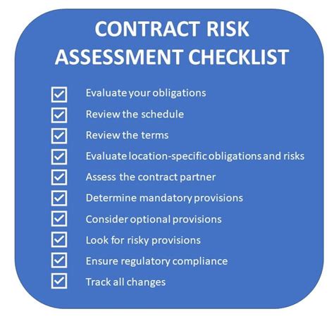 Contract Risk Assessment Checklist 10 Steps To Follow Read More