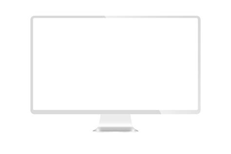 컴퓨터 모니터 흰색 모의 빈 프레임없는 화면 전면 보기 벡터 일러스트레이션 공란에 대한 스톡 벡터 아트 및 기타 이미지 공란 기술자 데스크탑 컴퓨터 Istock