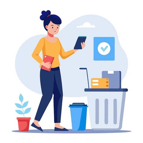 Young Woman Safely Deleting Data From A Folder On Her Computer