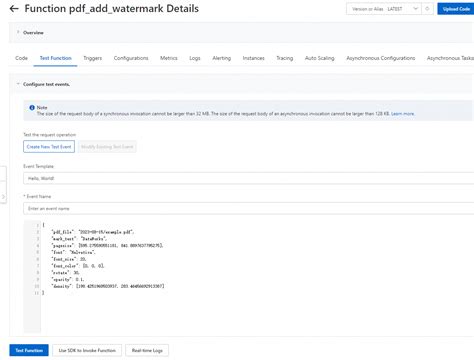 Use A Function Compute Node To Periodically Add Watermarks To Pdf Files